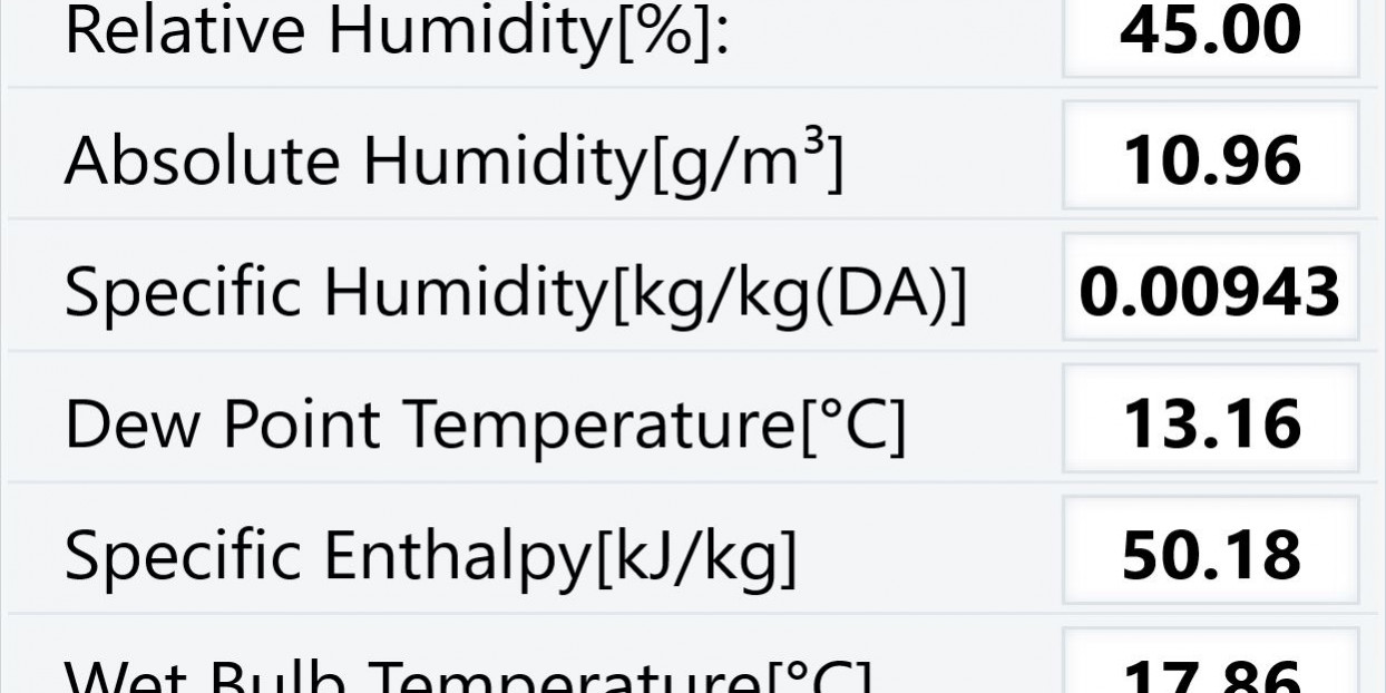 Air Calc - Phần mềm tính toán giá trị trạng thái không khí - SAVA M&E
